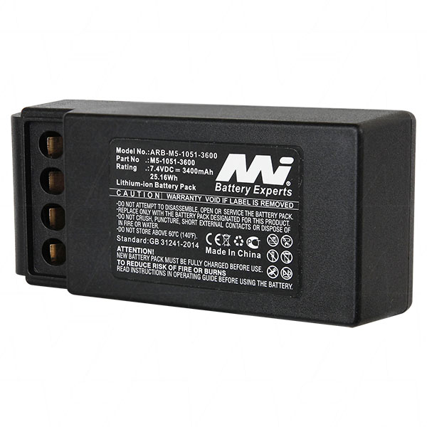 MI Battery Experts ARB-M5-1051-3600-V1 7.4V 3400mAh LiIon Radio Remote Controller Battery ...
